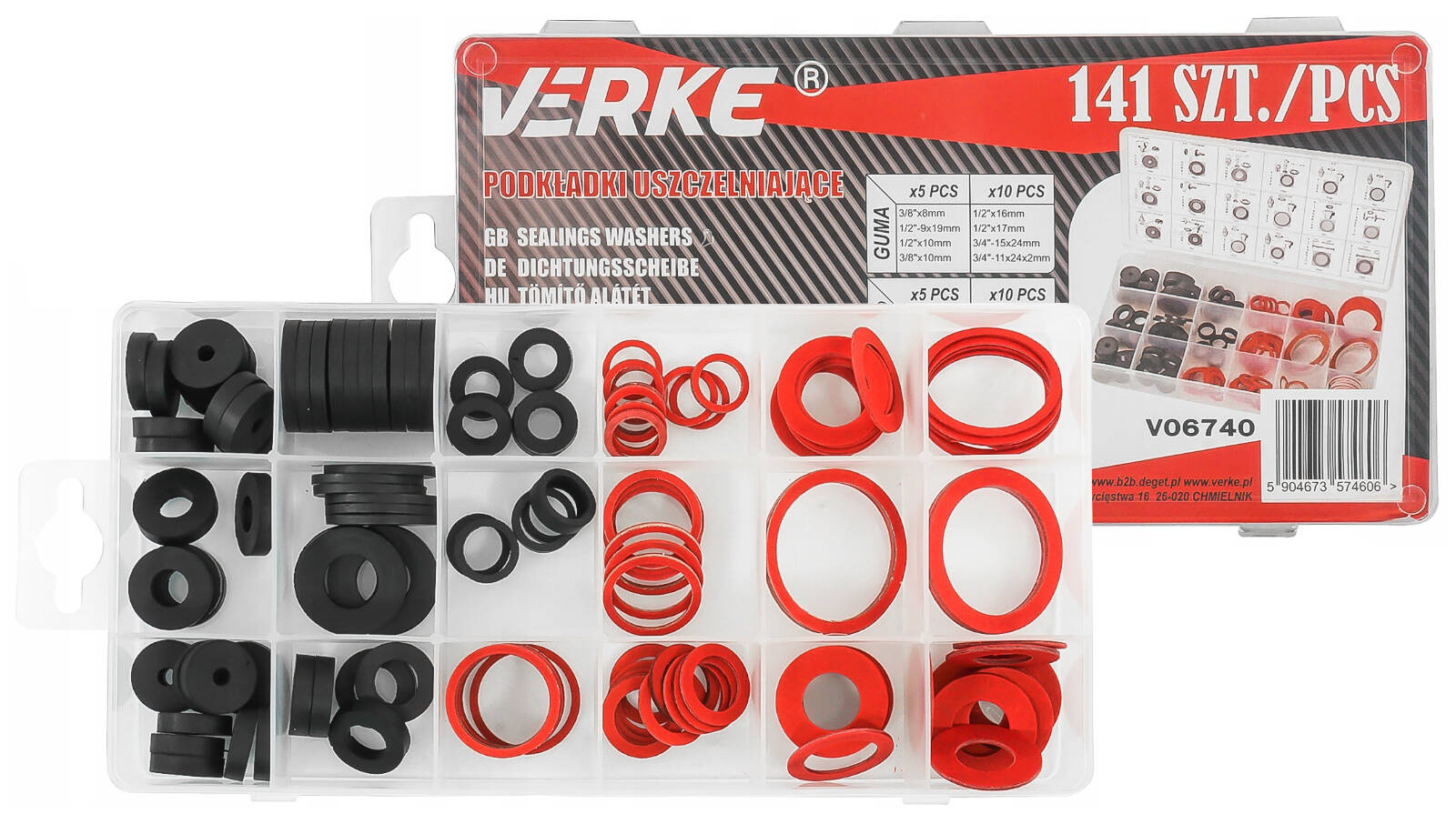 Verke V06740 Podkładki uszczelniające 141 szt. - Akcesoria i osprzęt ...