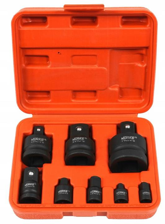 Verke V39452 Zestaw redukcji udarowych 8szt. - Narzędzia ręczne \ Klucze \ Zestawy kluczy ...